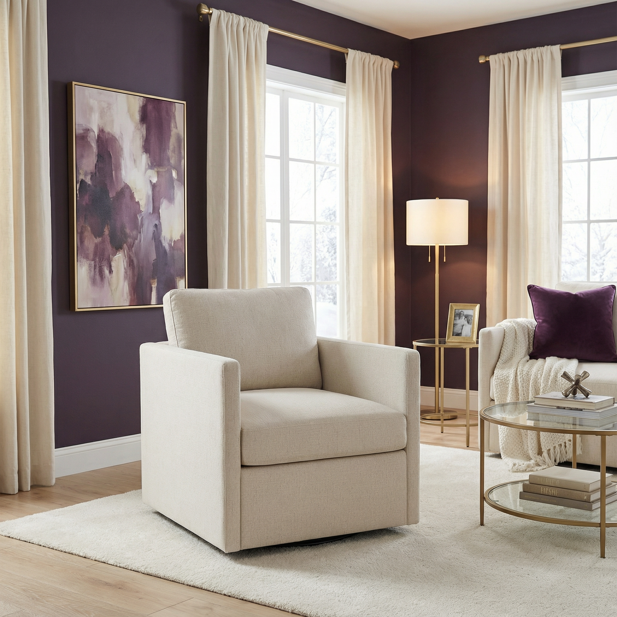 Summit Swivel Arm Chair – MAK Modern